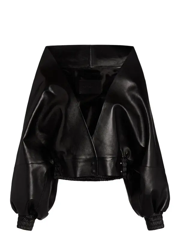 Balenciaga Lightweight Leather Wrap Jacket - Black