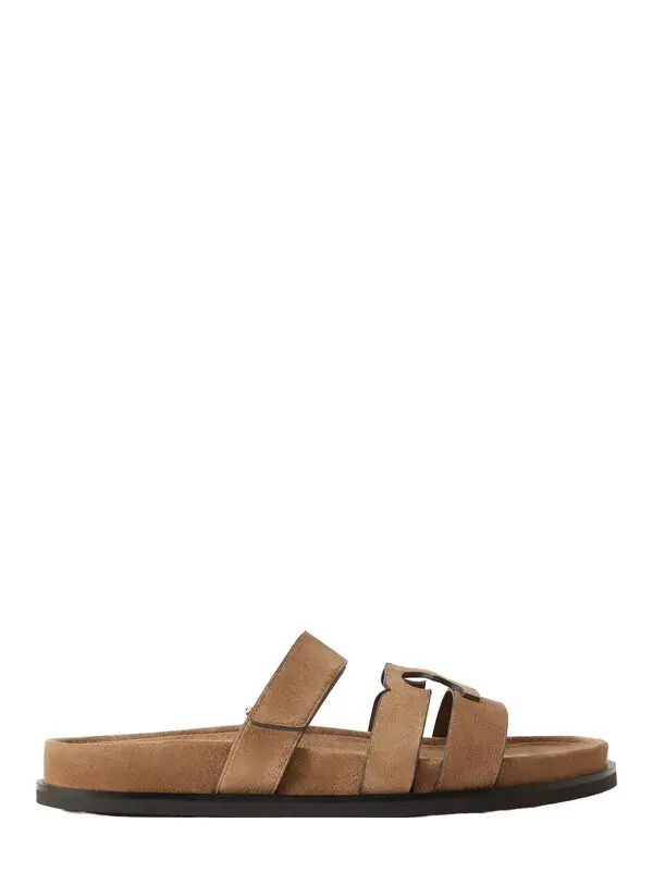 Tory Burch Ines Sport Suede Slides - Brown
