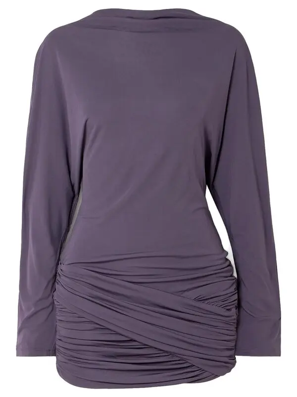 Christopher Esber Luna Open-back Draped Jersey Mini Dress - Purple