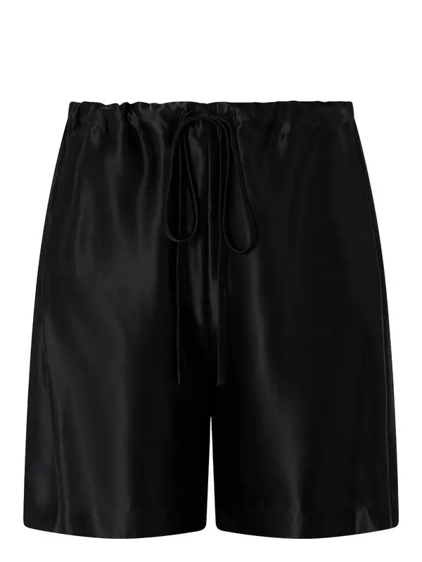 Khaite Rohe Satin Shorts - Black