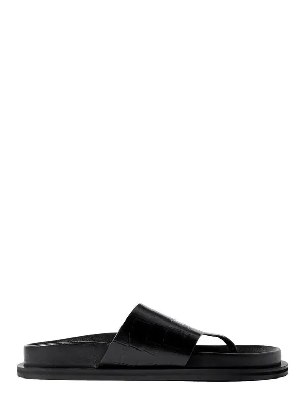 A.emery Imara Croc-effect Leather Sandals - Black