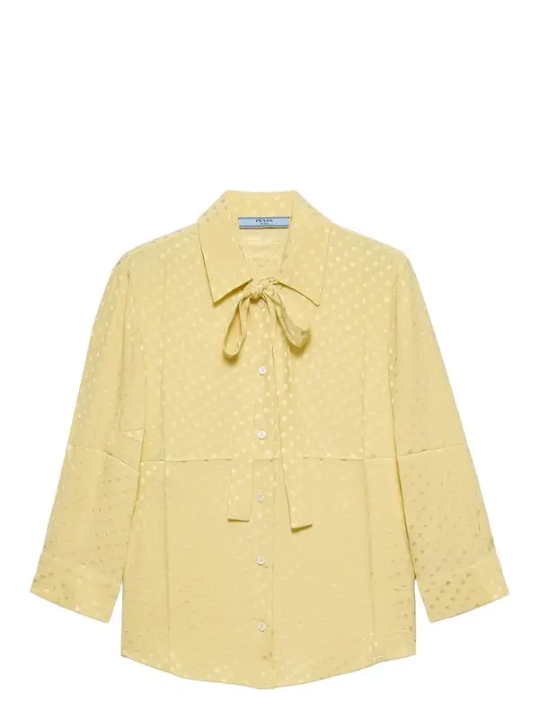 Prada Polka-dot Satin Shirt - Yellow