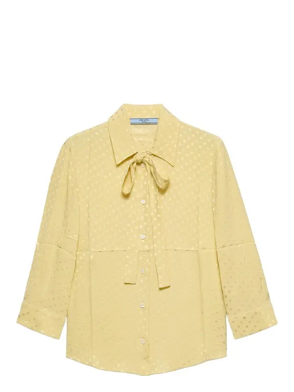 Prada Polka-dot Satin Shirt - Yellow