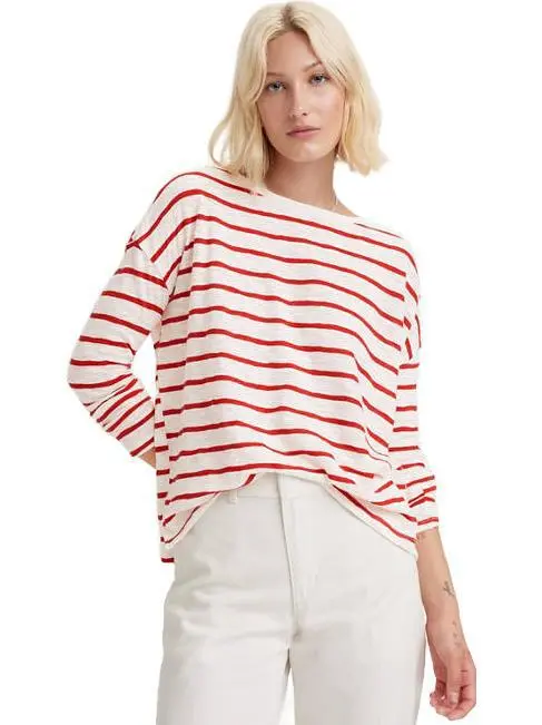 LEVI'S Margot Long-sleeve T-shirt - Saint Stripe Scarlet