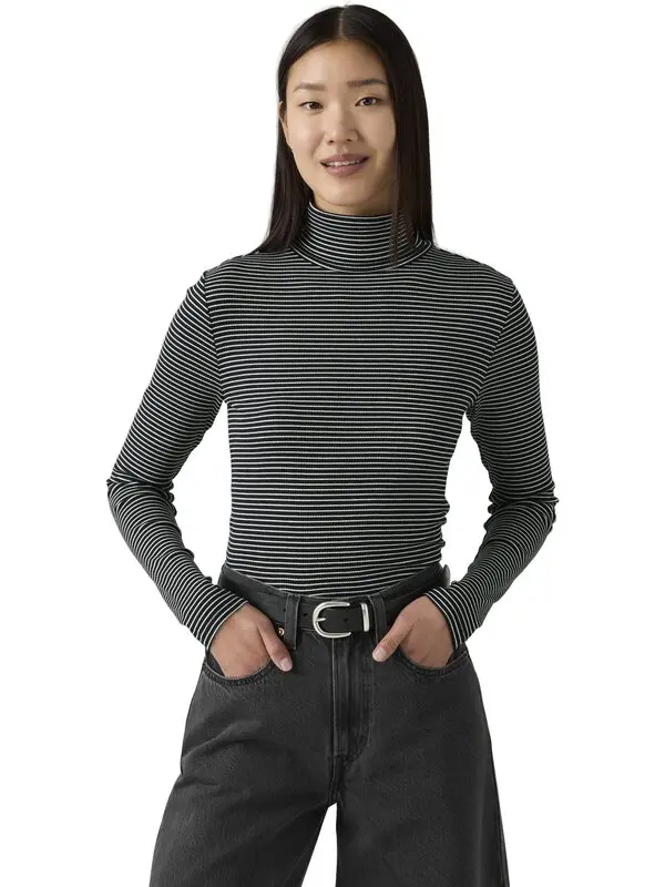 LEVI'S Dreamy Turtleneck Top - Anthracite Stripe