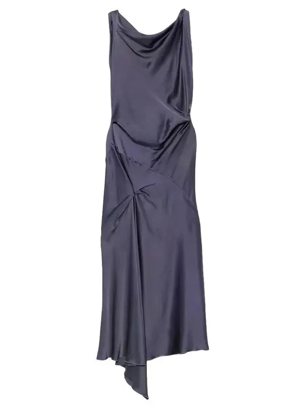 Victoria Beckham Posy Draped Asymmetric Dress - Blue