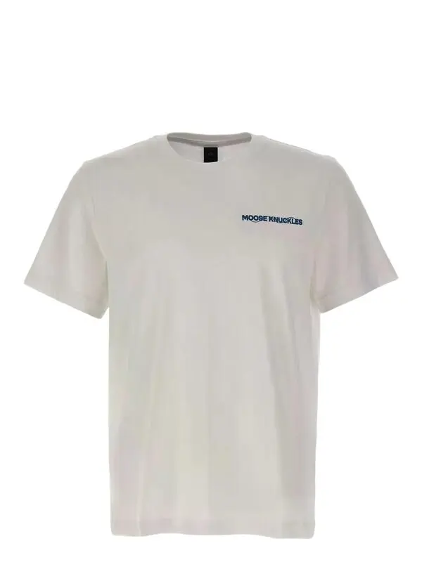 Moose Knuckles Mindfold Short-sleeve Graphic-print T-shirt - Neutrals