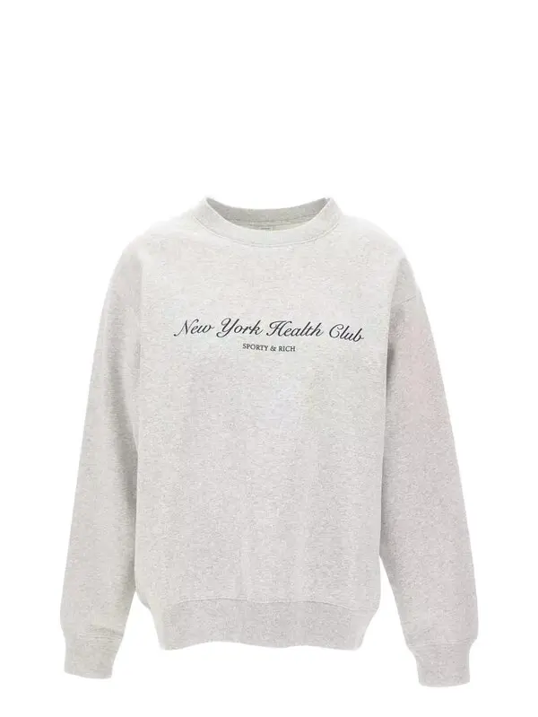 SPORTY & RICH Printed Crewneck Sweatshirt - Grey