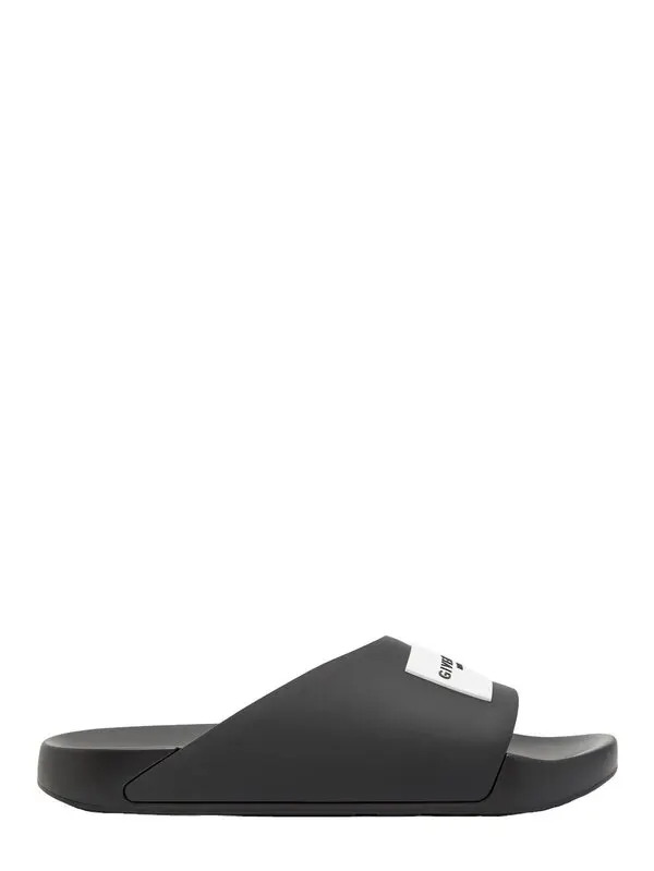Givenchy Logo Rubber Sliders - Black