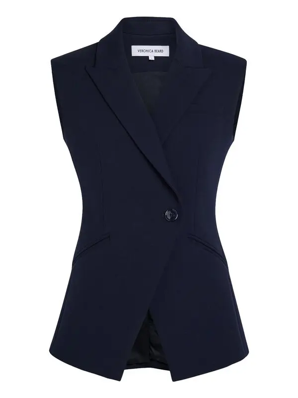 Veronica Beard Ciel Crepe Vest - Navy