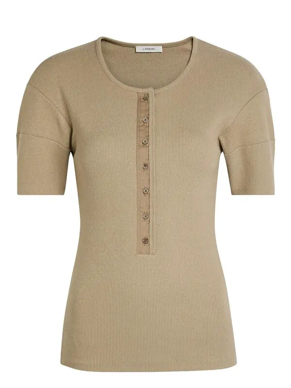LEMAIRE Ribbed Cotton-blend Top - Sage