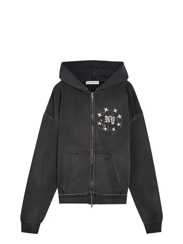 DUKE + DEXTER Paint Splatter Print Cotton Sweatshirt - Black