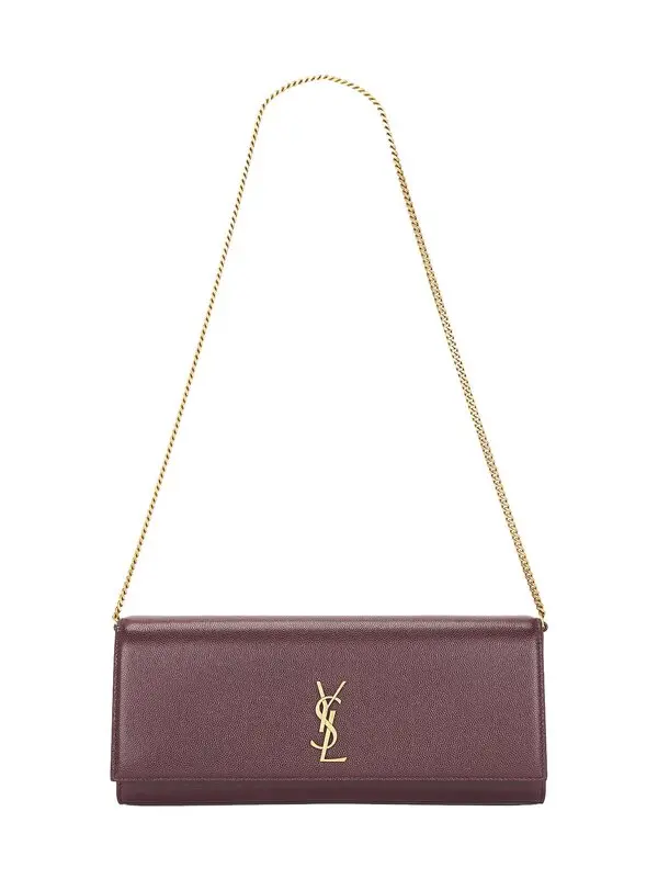 Saint Laurent Kate Chain Clutch - Rouge Cabernet