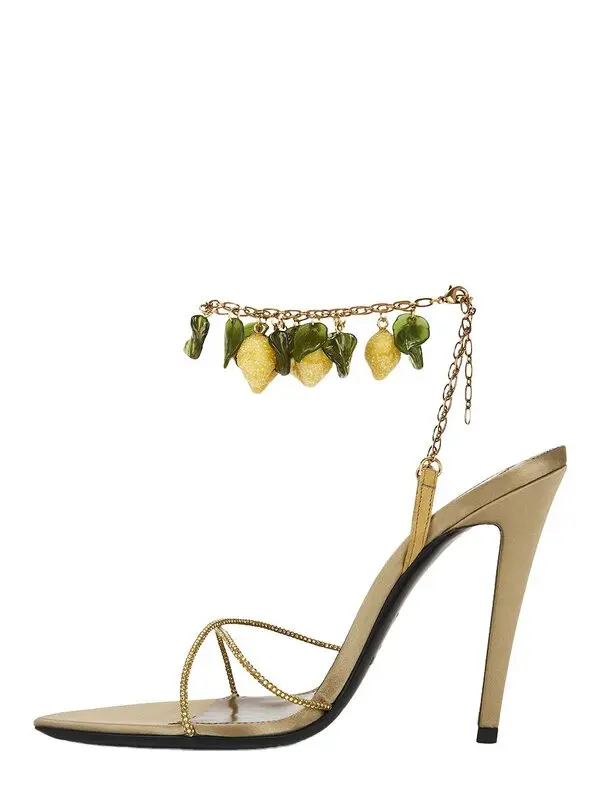 Saint Laurent Mon Cheri Chain Sandal - Amande, Lemon Mix, & Jonquil