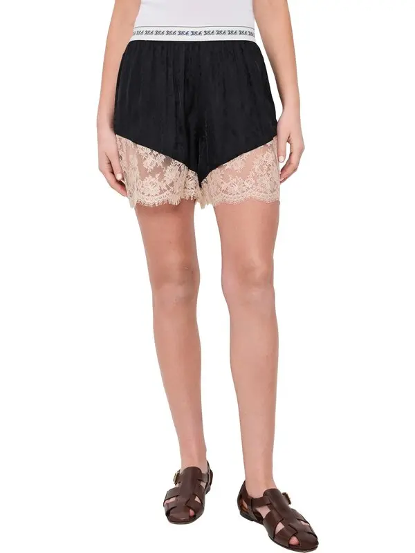 Sea Ethel Floral Lace Shorts - Black