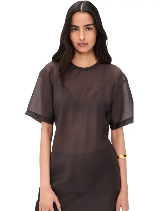 Helmut Lang Sheer Relax Airy Tee - Bistre