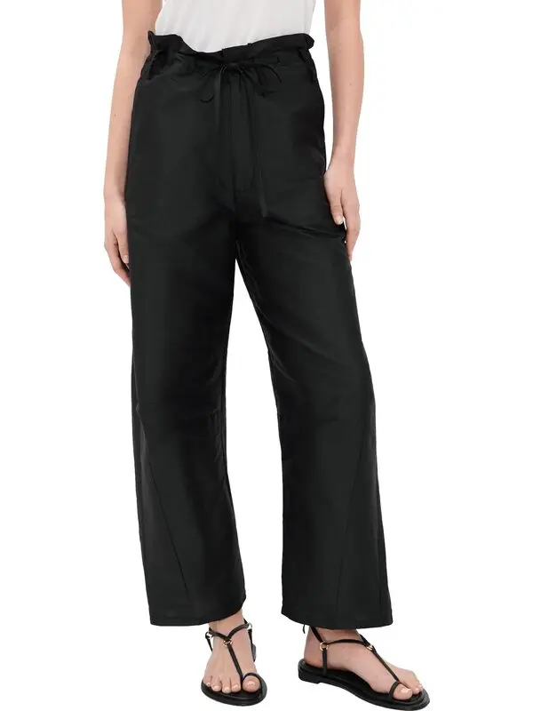 Chan Luu Techno Taffeta Barrel Pants - Black