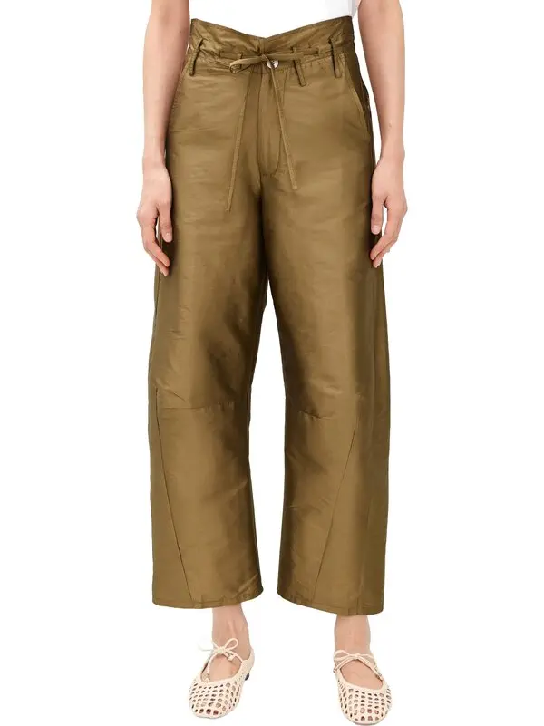 Chan Luu Techno Taffeta Barrel Pants - Bronze