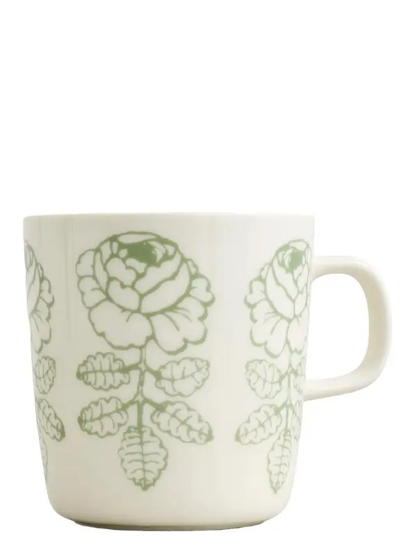 Marimekko Oiva Vihkiruusu Mug - White/sage