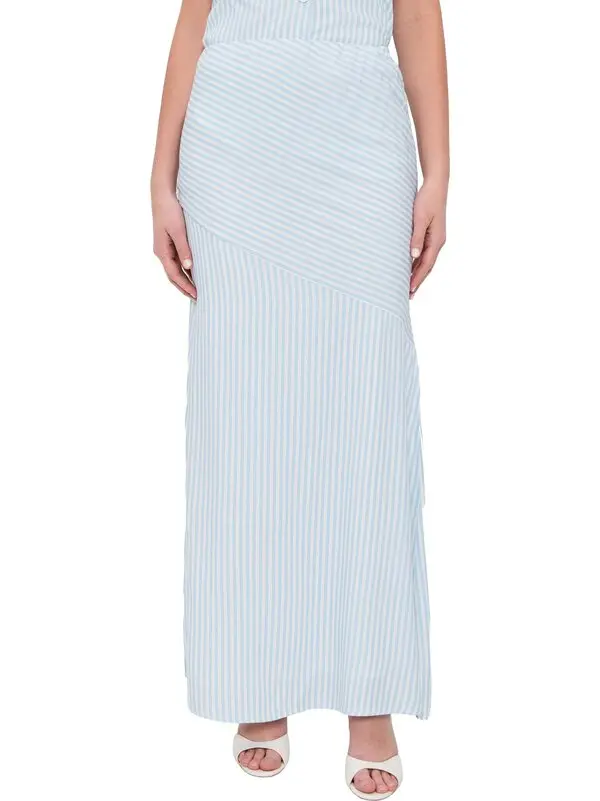 SEVEN WONDERS Dania Low Waist Maxi Skirt - Blue Stripe