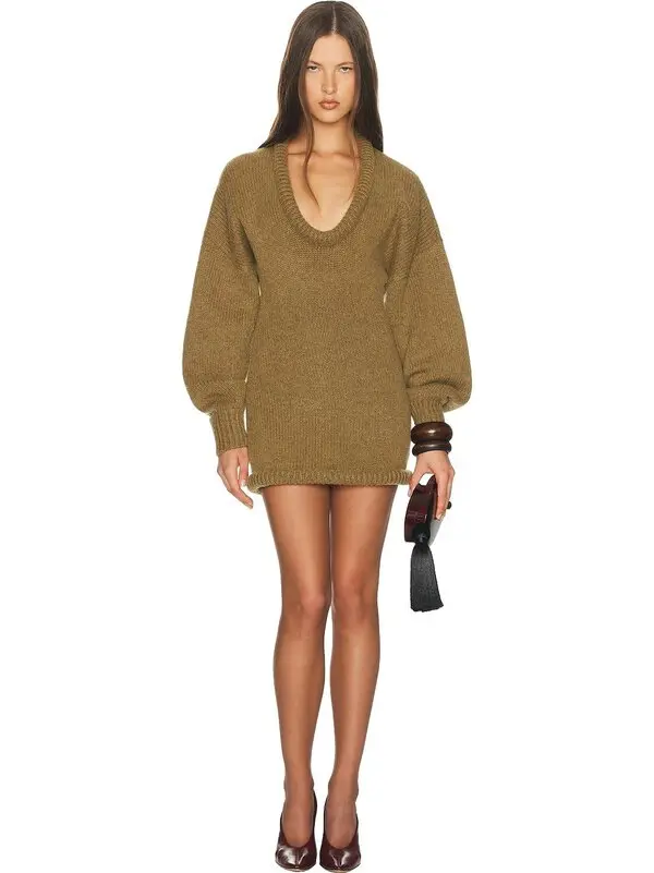 HELSA Vilde Micro Mini Dress - Light Olive