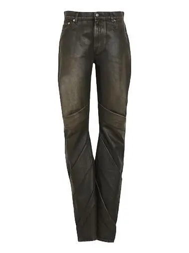 THE BIG WHITE BLUE Straight-leg Jeans With Coated Effect - Brown