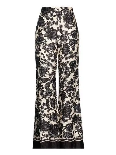 Sandro Floral Print Wide Leg Pants - Beige