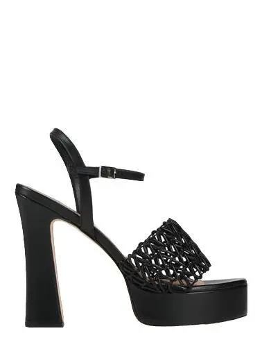 J.A.P. JOSE ANTONIO PEREIRA Leather Sandals - Black