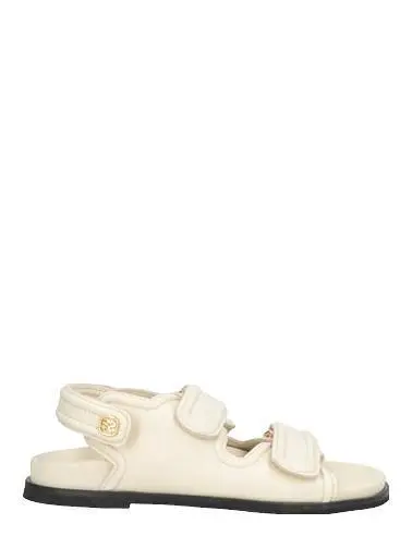 Sandro Leather Sandals - Off White