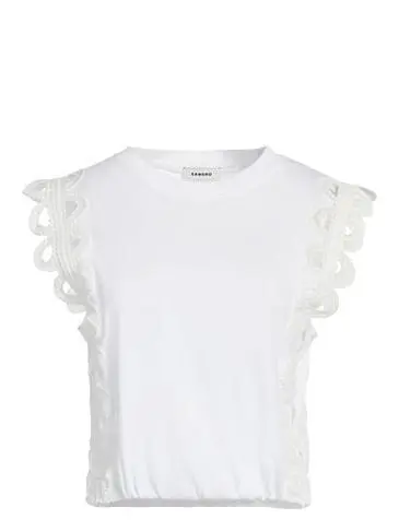 Sandro Cotton Jersey Top - White