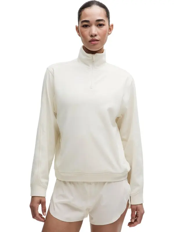Lululemon Textured Fleece Half Zip - Light Ivory