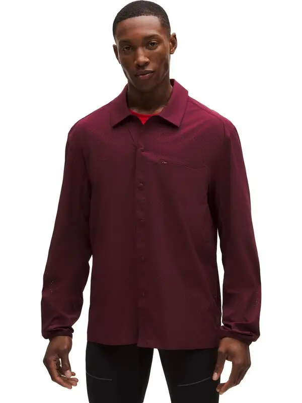 Lululemon Perforated Running Overshirt - Burgundy Bay