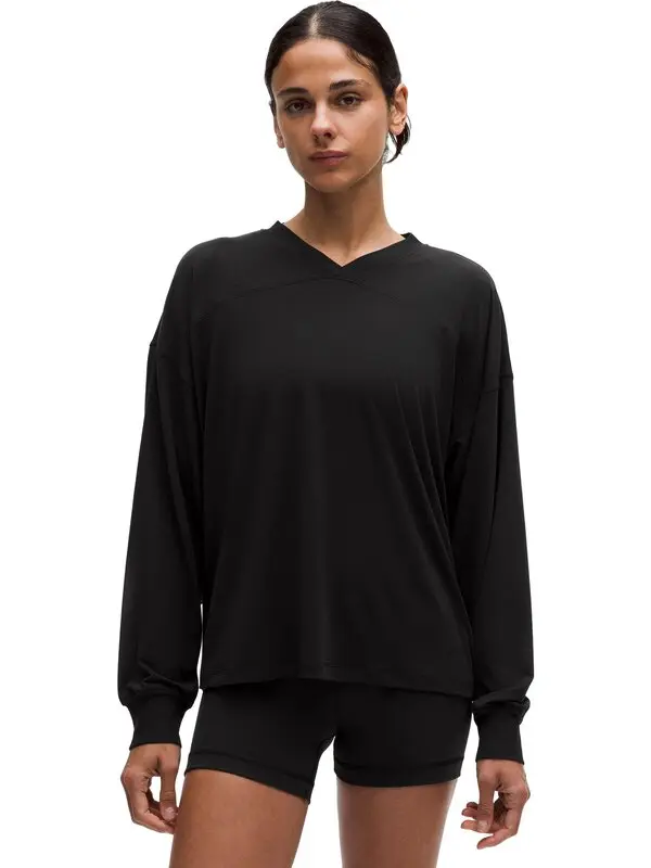 Lululemon Jersey Training V-neck Long-sleeve Shirt - Black