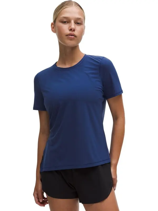 Lululemon Side-ruched Running Short-sleeve Shirt - Clubhouse Blue