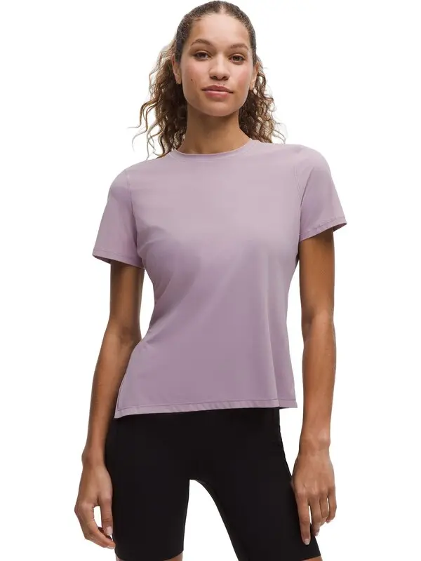 Lululemon Side-ruched Running Short-sleeve Shirt - Lotus Lavender