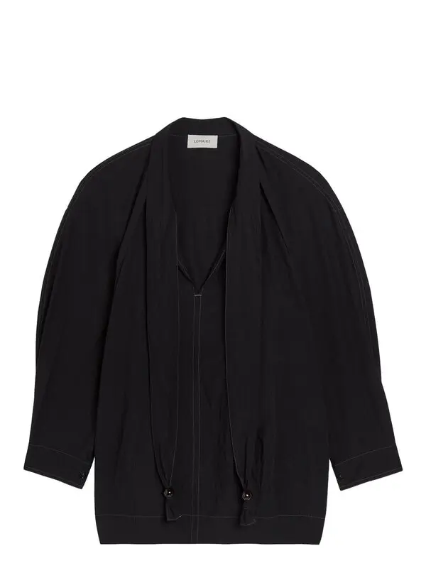 LEMAIRE Scarf-effect Cotton Blouse - Black
