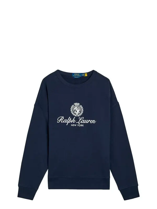 Polo Ralph Lauren Logo-print Cotton-blend Sweatshirt - Navy