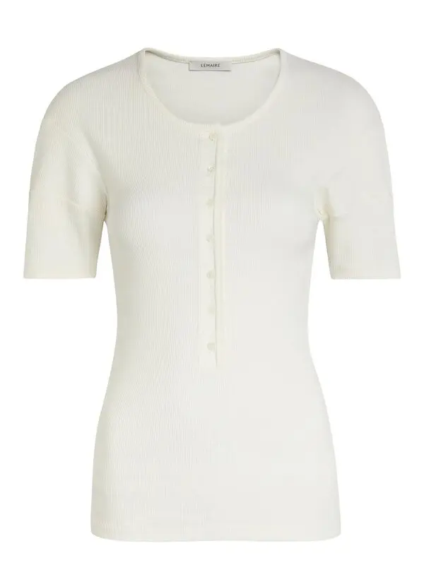LEMAIRE Ribbed Cotton-blend Top - Off White