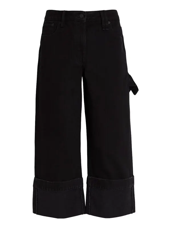 Simone Rocha Turn-up Cropped Jeans - Black