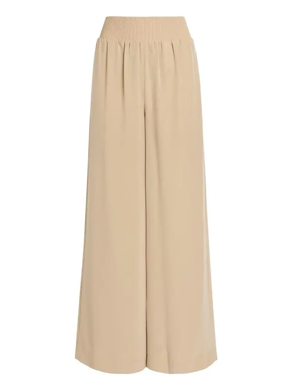 JOSEPH Wide-leg Satin-twill Trousers - Beige