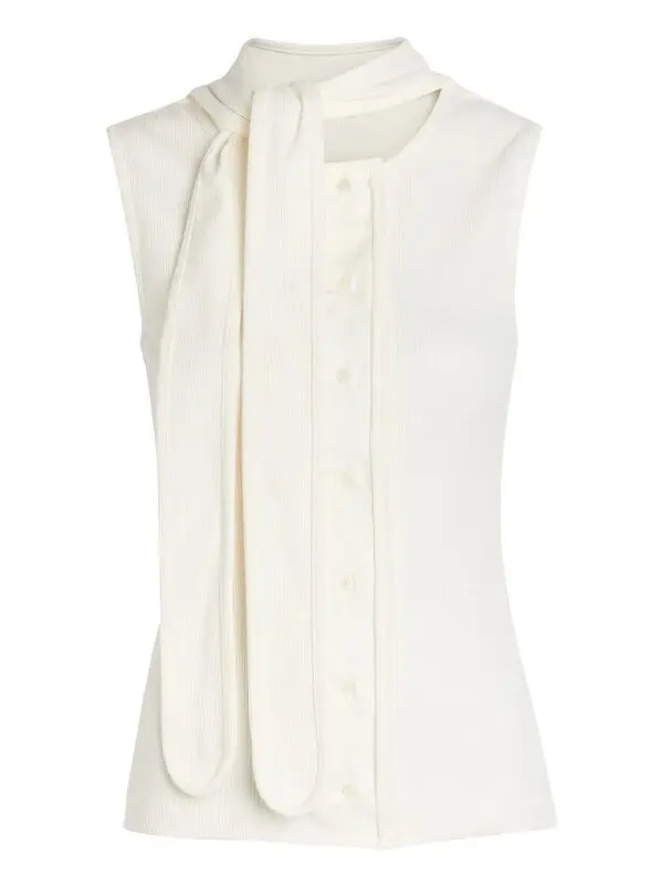 LEMAIRE Scarf-effect Cotton-blend Top - Off White