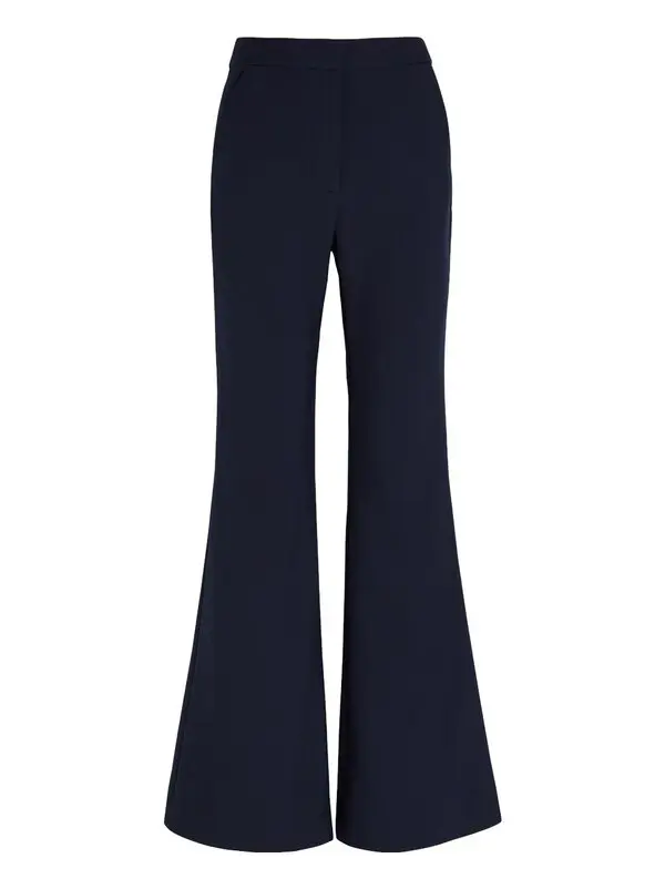 Veronica Beard Arden Flared-leg Jersey Trousers - Navy