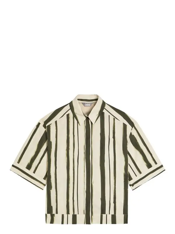Max Mara Pallore Striped Cotton Shirt - Green