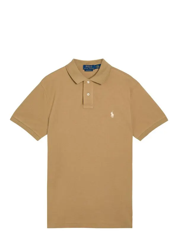 Polo Ralph Lauren Logo Cotton Polo Shirt - Tan