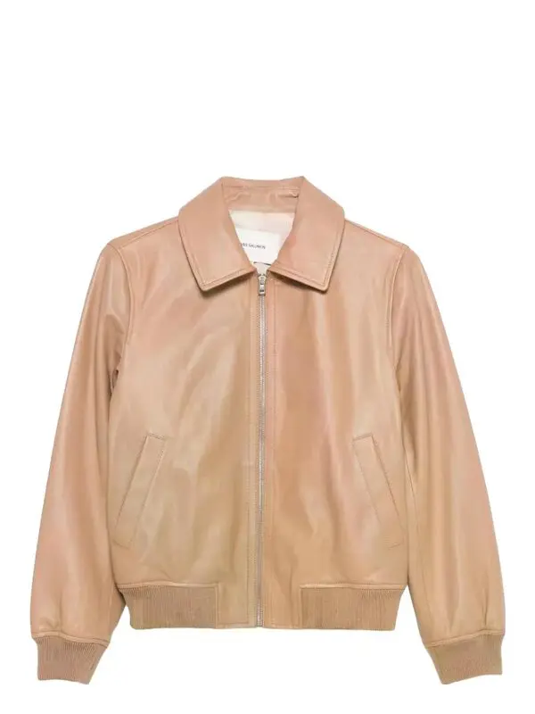 YVES SALOMON Zip-up Lambskin Jacket - Neutrals