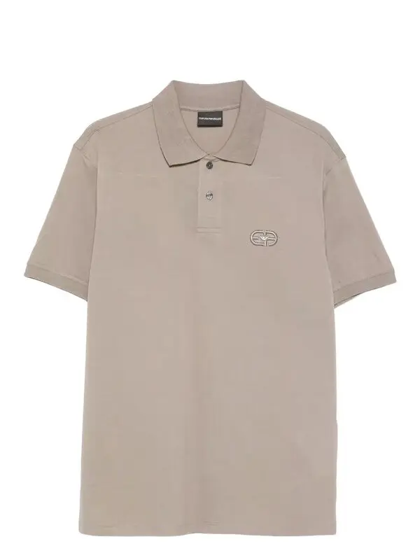 Emporio Armani Logo-embroidered Polo Shirt - Grey
