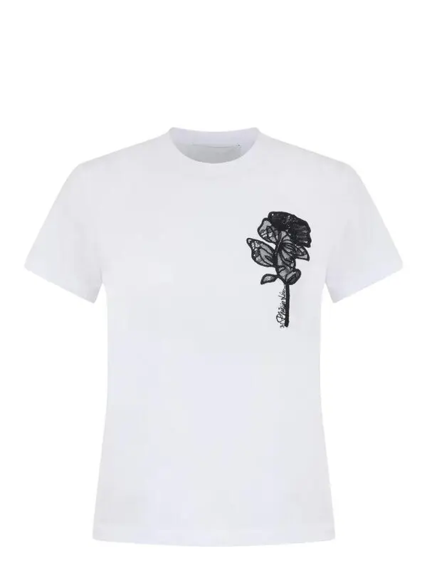 3.1 Phillip Lim Flower Embroidery T-shirt - White