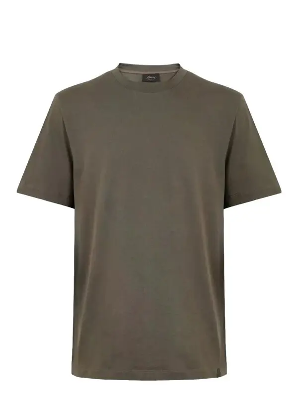 Brioni Logo Tag Cotton T-shirt - Green