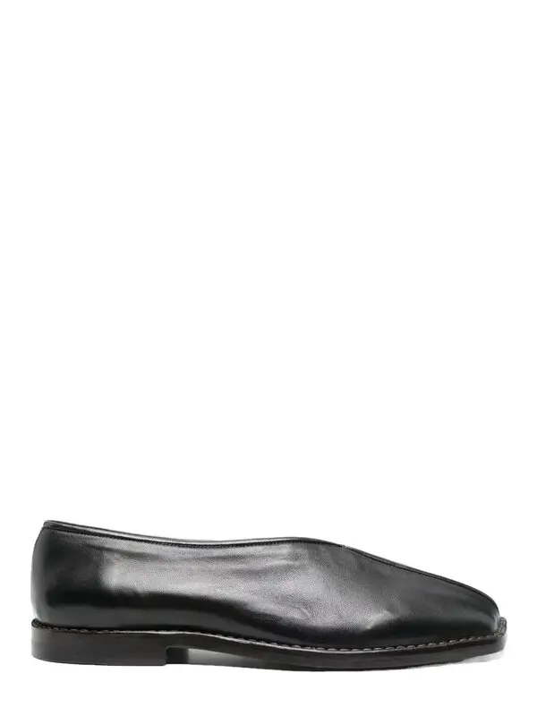 LEMAIRE Flat Leather Slippers - Black