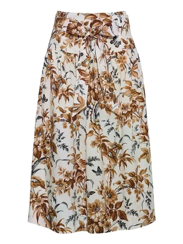 Cara Cara Jiya Floral Midi Skirt - Neutrals